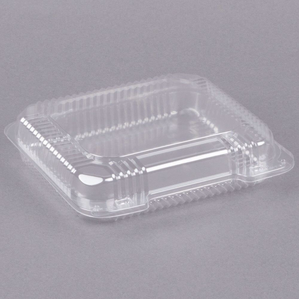 Clear Hinged Plastic Medium Shallow Container - Savvy Supply