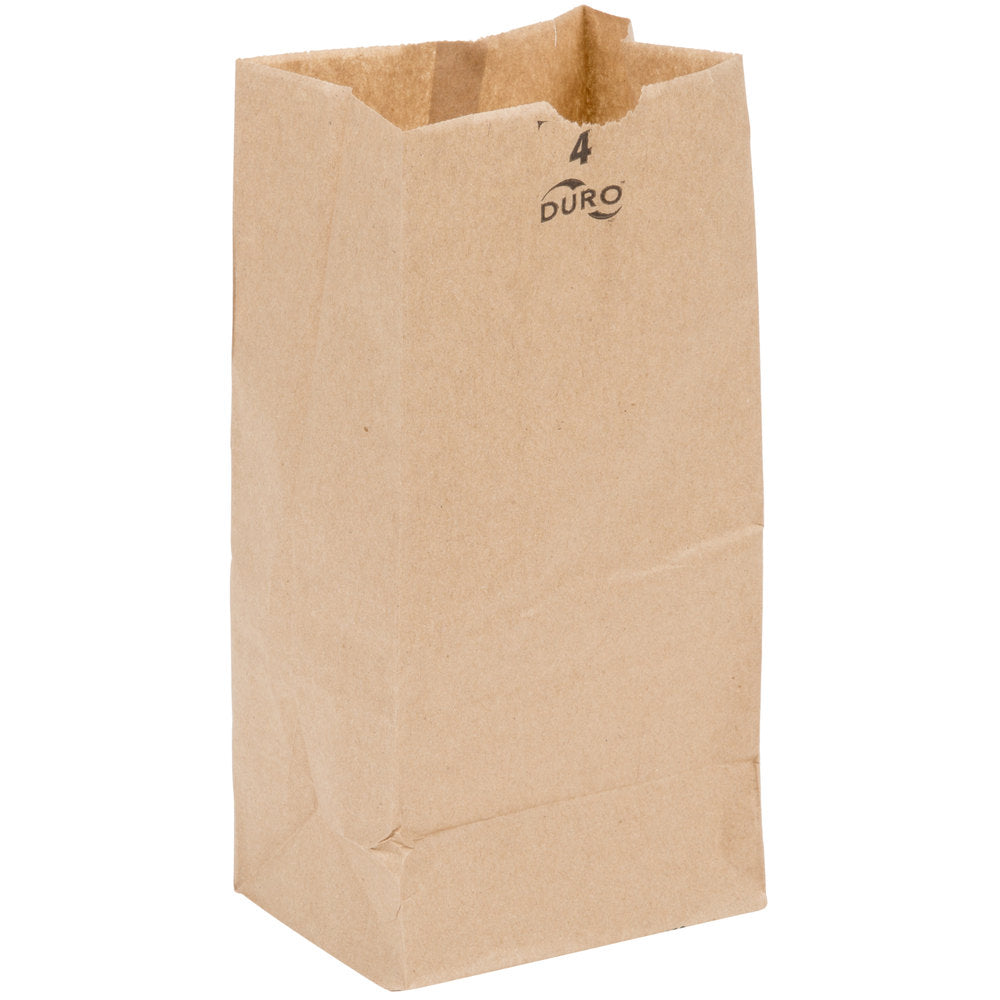 Duro 4 lb. Brown Paper Bag - 500/Bundle - Savvy Supply