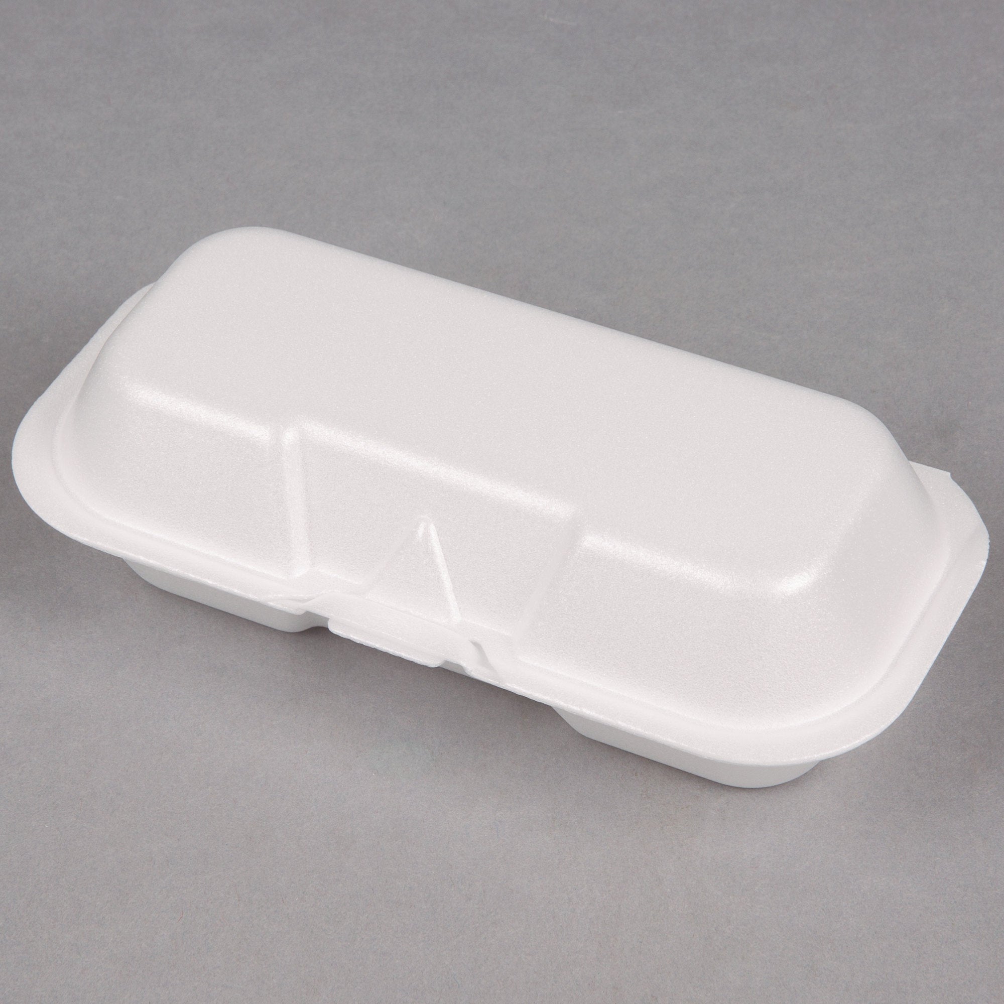 GENPAK 7" White Foam Hinged Lid Hot Dog Container - Savvy Supply