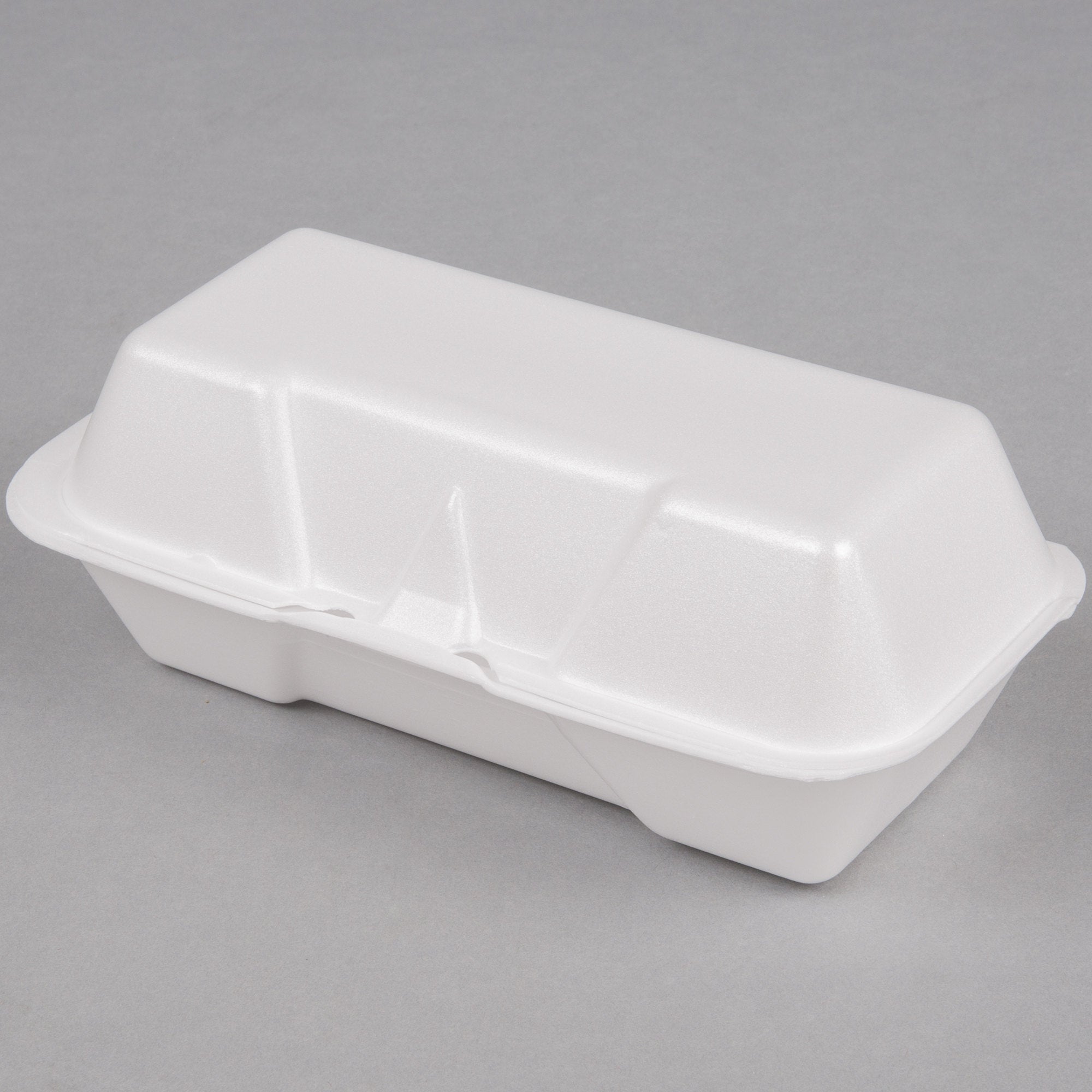 GENPAK 8" White Medium Hinged Lid Foam Hoagie / Sub Container - Savvy ...