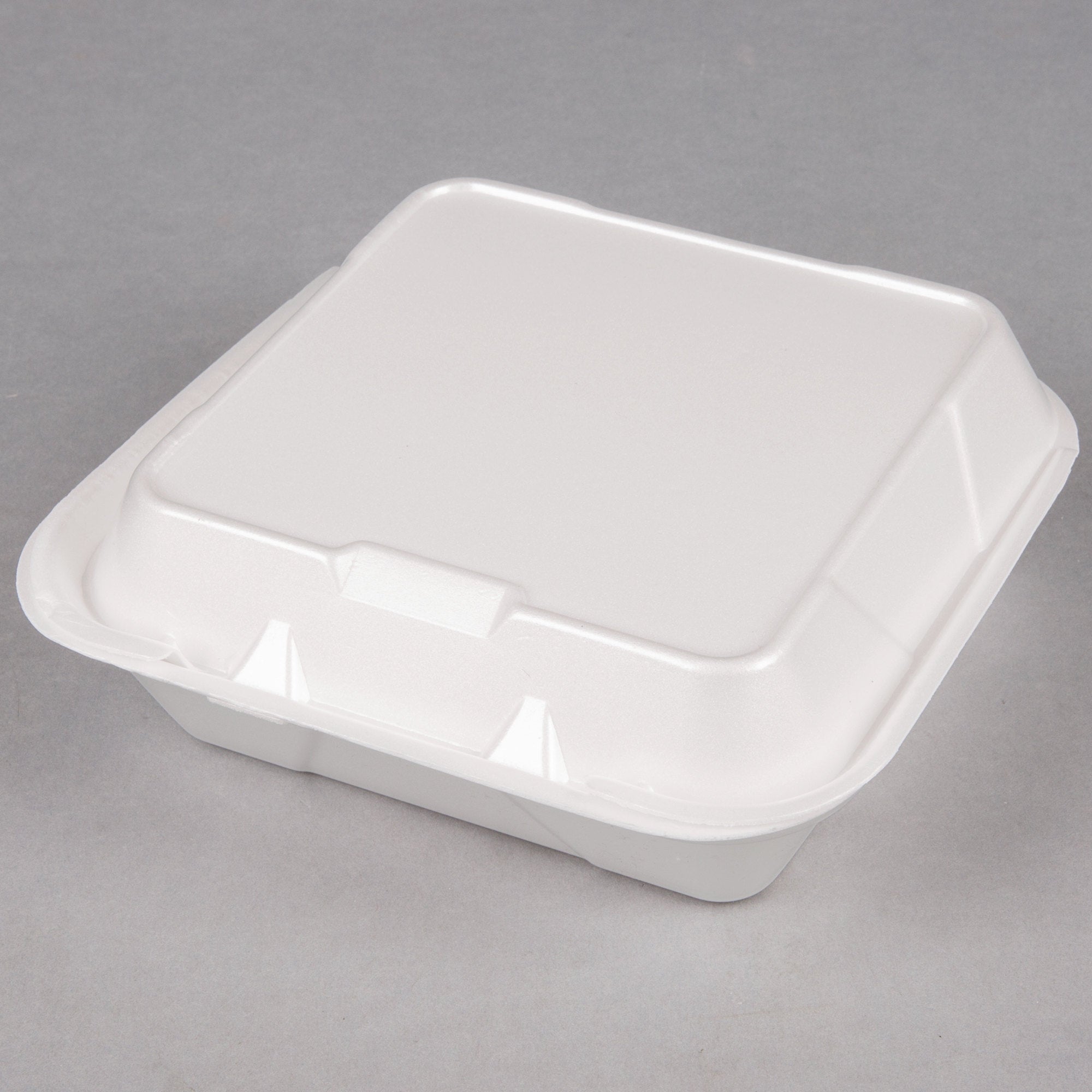 Genpak White Medium 1-Compartment Foam Snap-It Hinged Lid Container - Savvy Supply