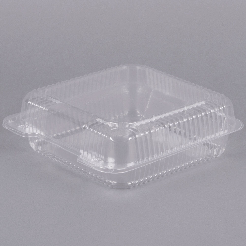 Clear Hinged Plastic Large Container - Savvy Supply